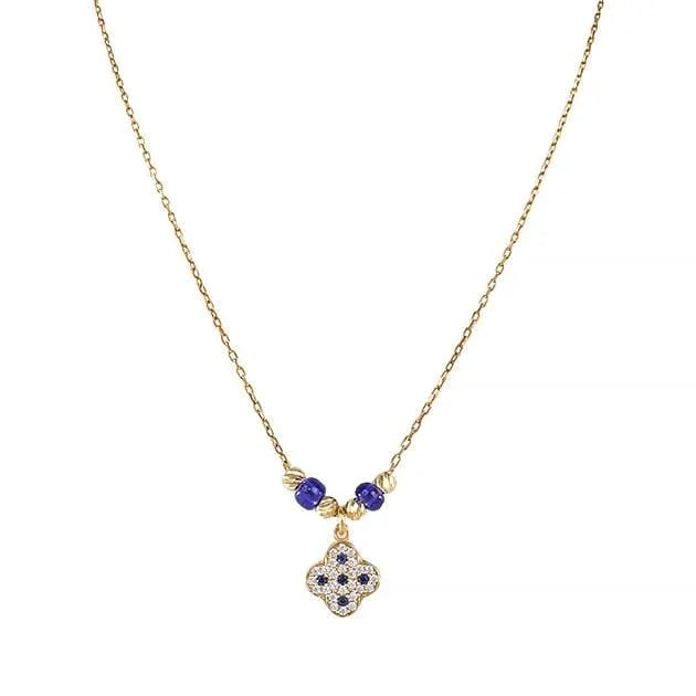 Clover Pave Necklace in Sapphire | Eternal Roses®